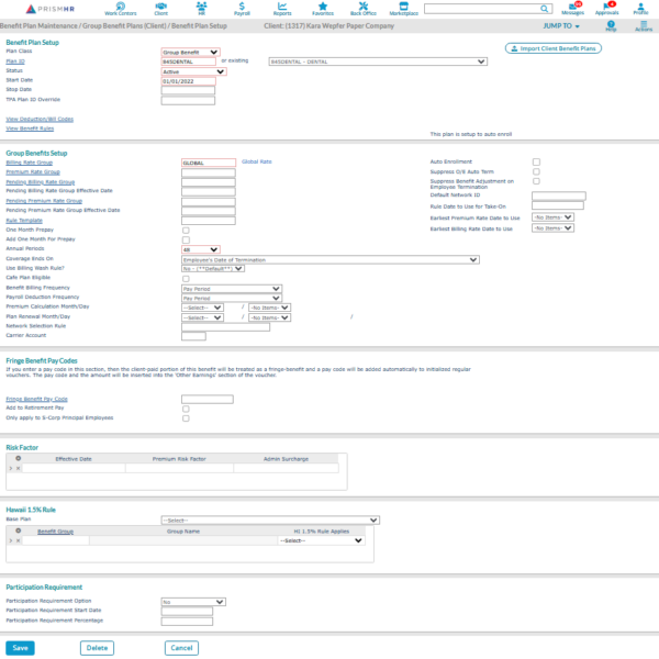 Benefits Administration - PrismHR