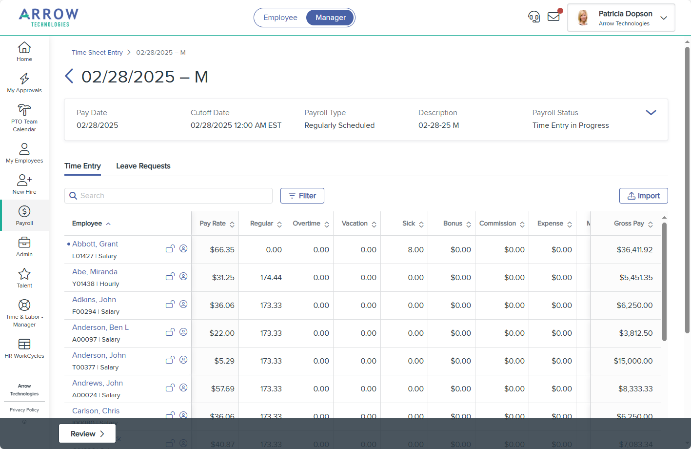 Manager Self-Service - PrismHR